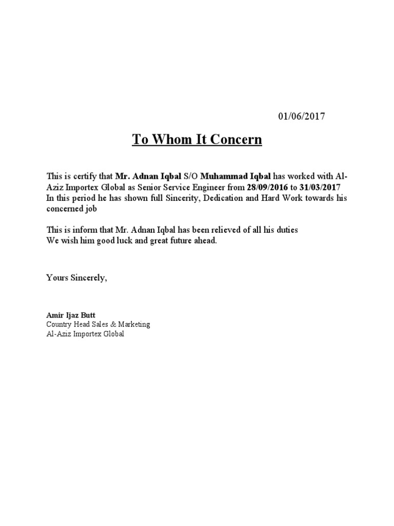 Experince Letter | PDF