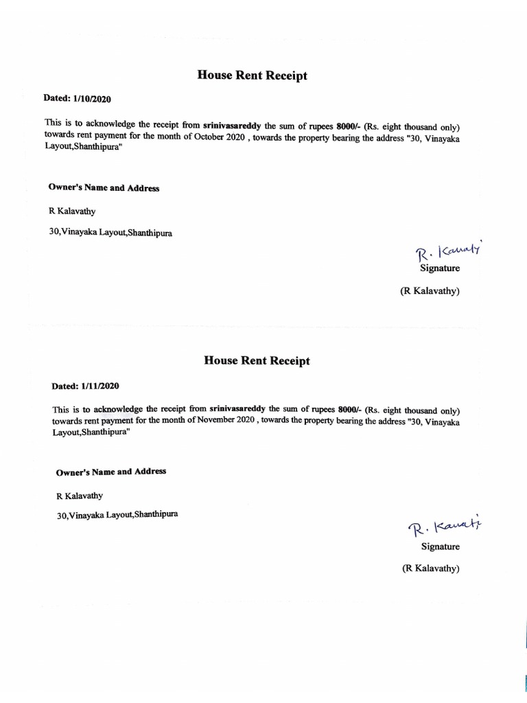 Rent Receipts | PDF | Receipt | Urban