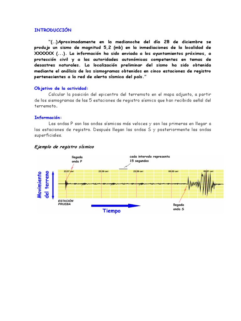 Actividad 2 - Localización Del Epicentro de Un Sismo | PDF | Temblores | Olas