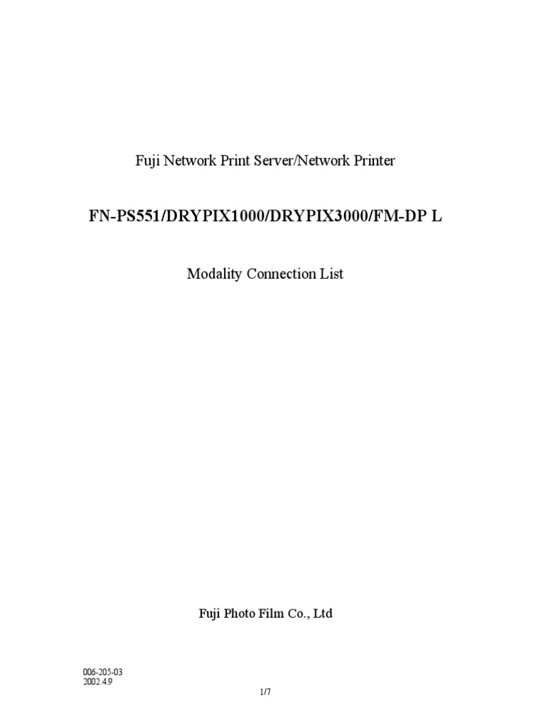 Fuji Network Print Server - 04 | PDF | Medical Imaging | Computer ...