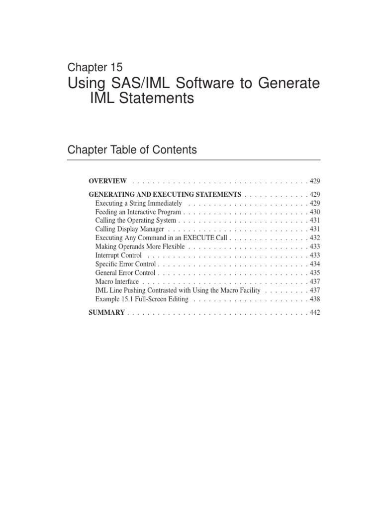Using SAS/IML Software To Generate IML Statements | Download Free PDF | Sas (Software) | Macro ...