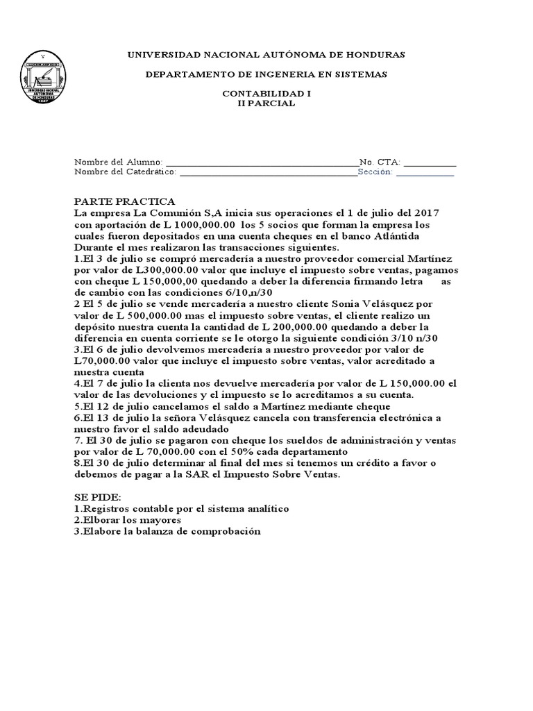 Parte Practica II Parcial | PDF