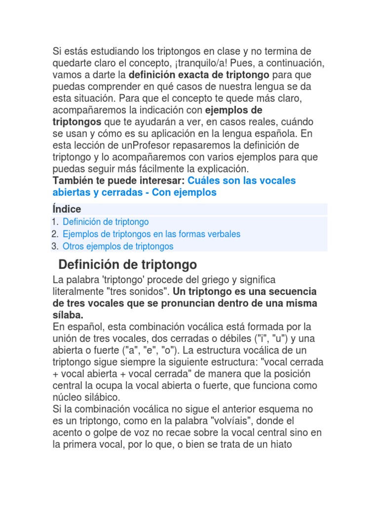 Los Triptongos | PDF | Vocal | Sílaba