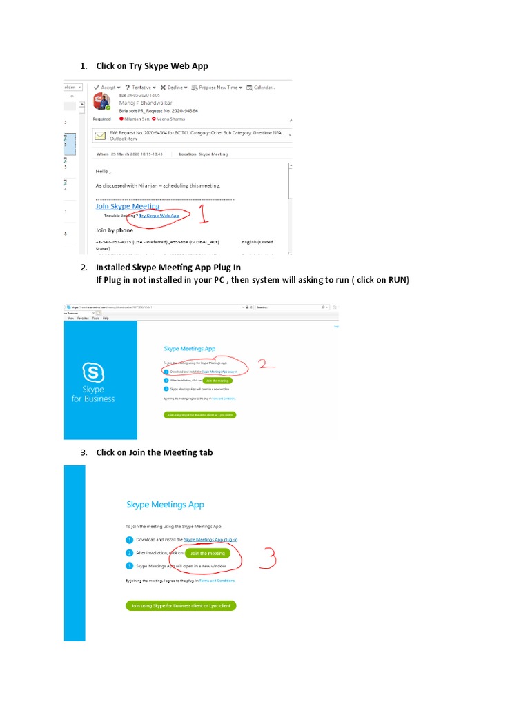 Click On Try Skype Web App | PDF