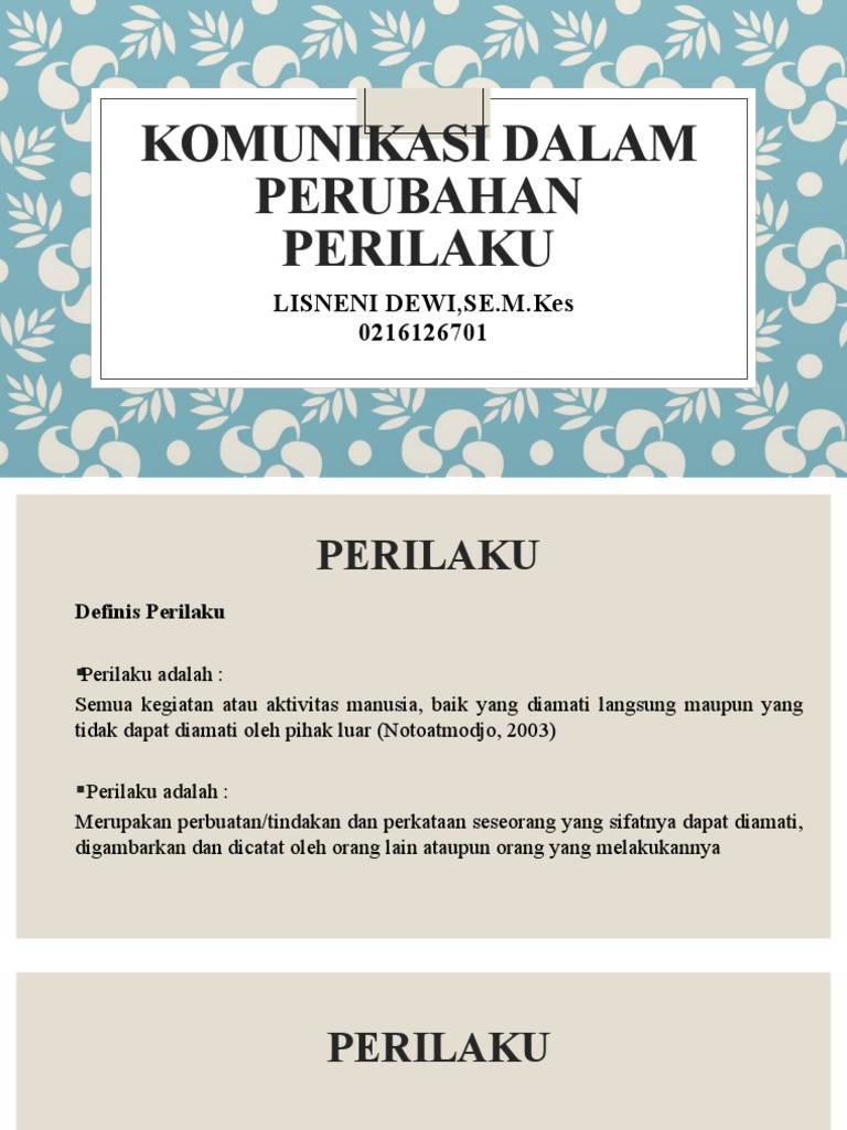 Komunikasi Dalam Perubahan Perilaku | PDF