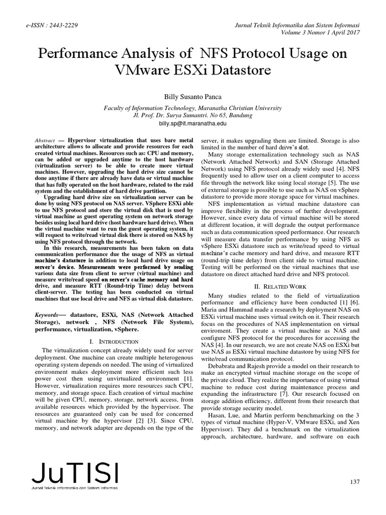 en Performance Analysis of Nfs Protocol Usa | PDF | Virtualization ...
