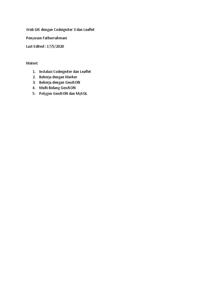 Web GIS Dengan Codeigniter 3 Dan Leaflet | PDF | Seni | Komputer