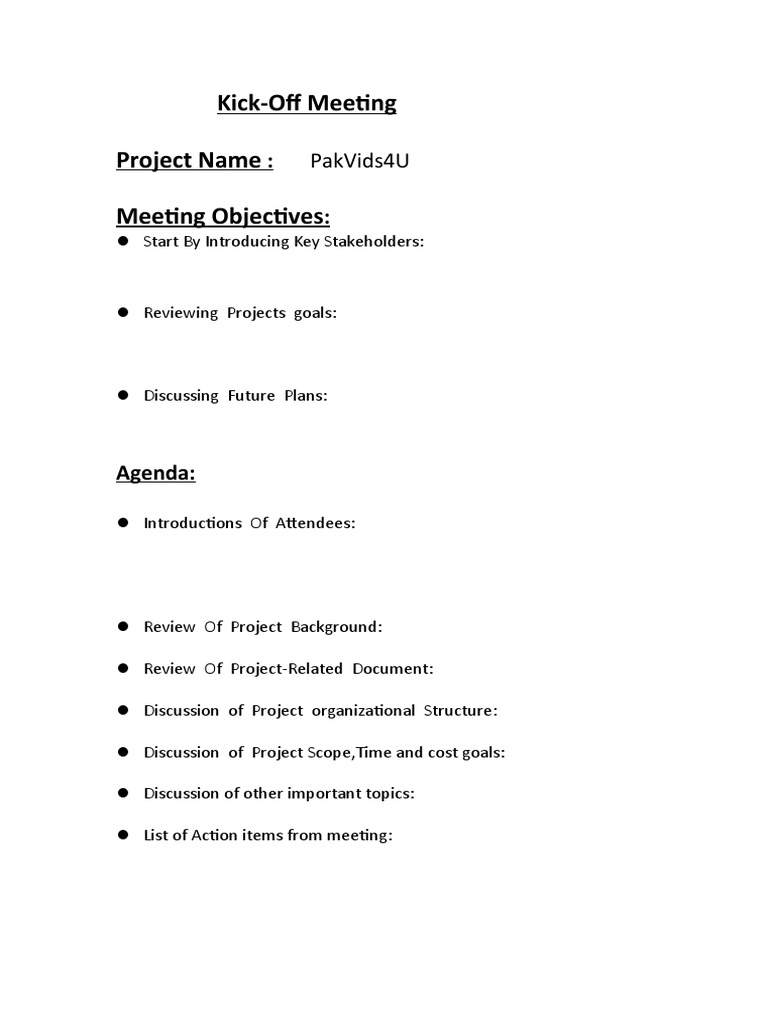 Kick Off Meeting | PDF | Business | Art