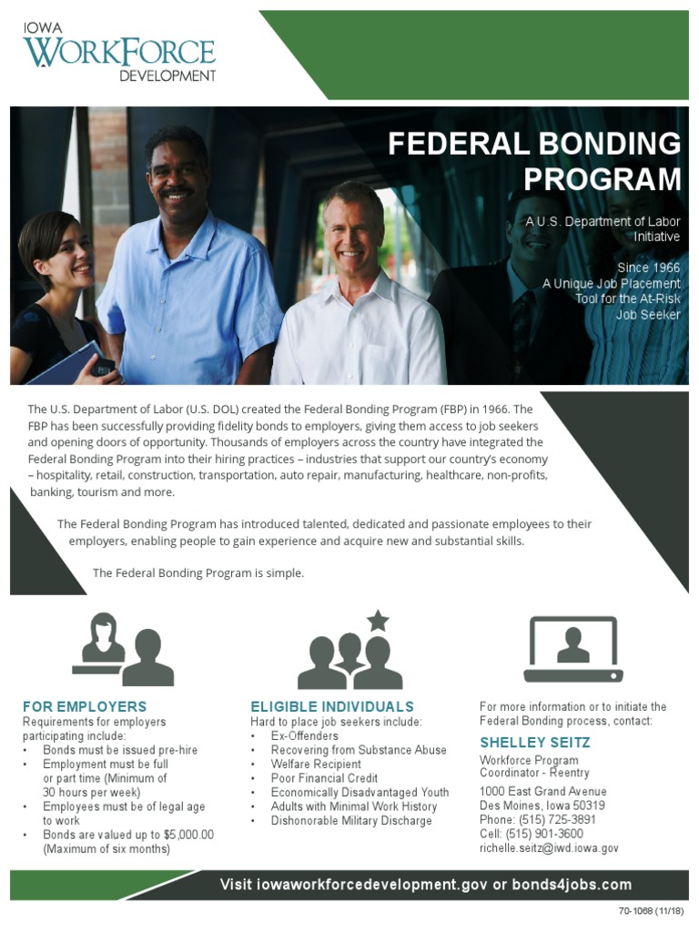 Federal Bonding Program Flyer | PDF | Employment | Labor