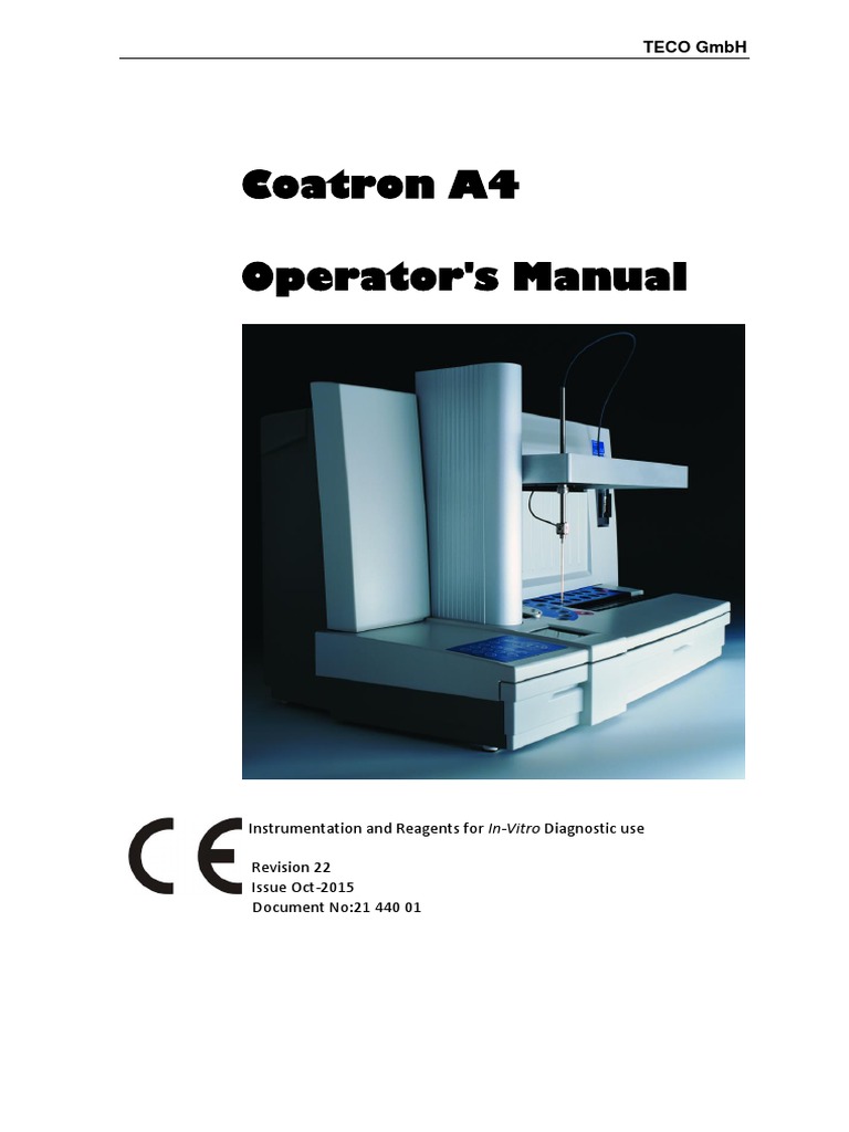 Coatron A4 Operator's Manual: Teco GMBH | PDF | Infection | Ac Power ...