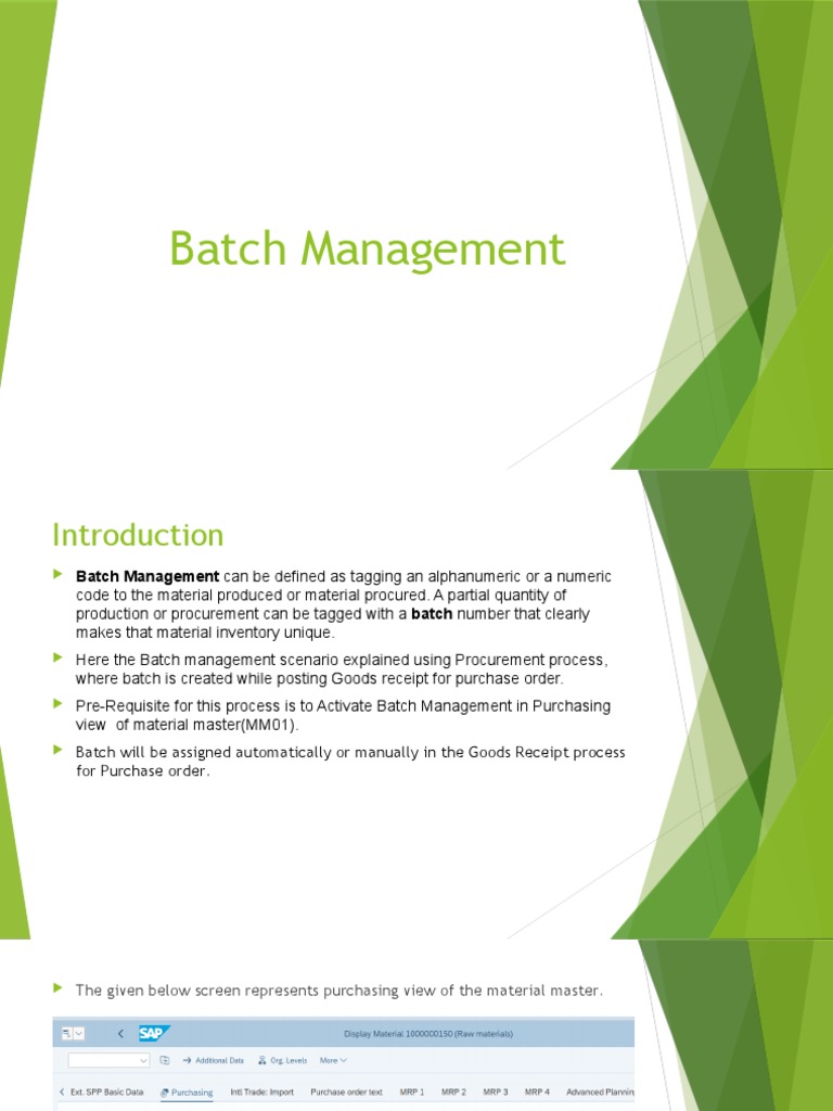 Batch Management | PDF