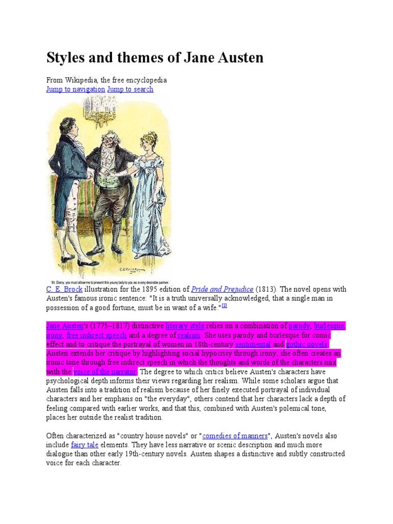 Styles and Themes in Jane Austen | PDF | Jane Austen | Mansfield Park