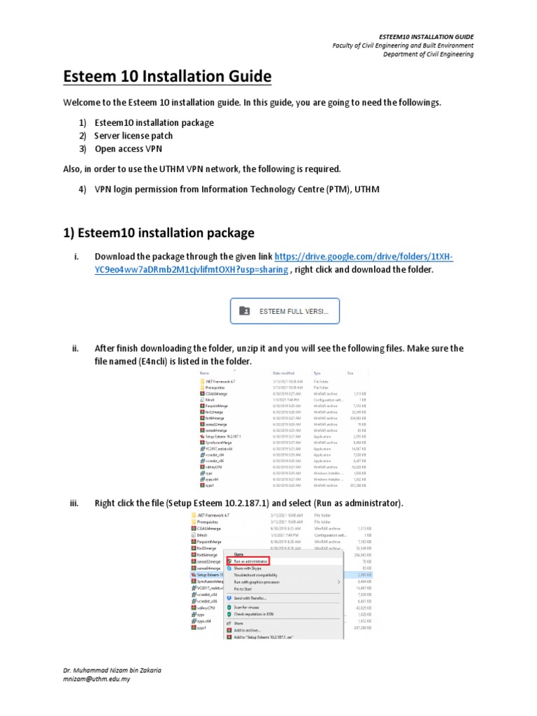Esteem 10 Installation Guide | PDF | Computer File | System Software