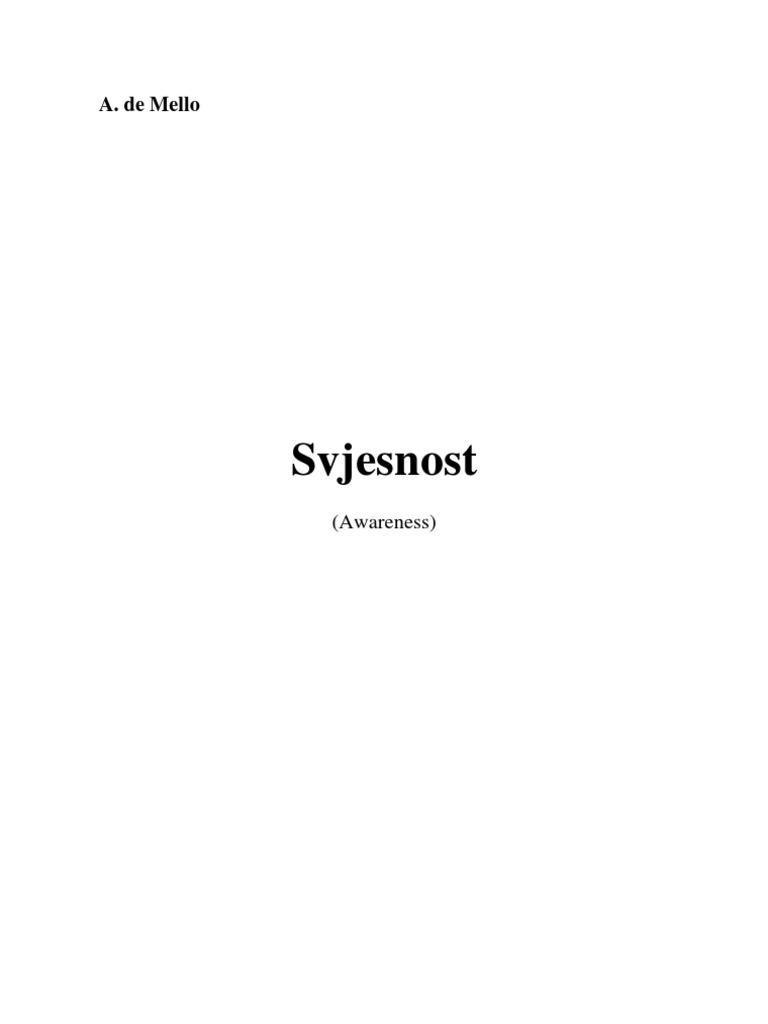Anthony de Mello - Svjesnost | PDF