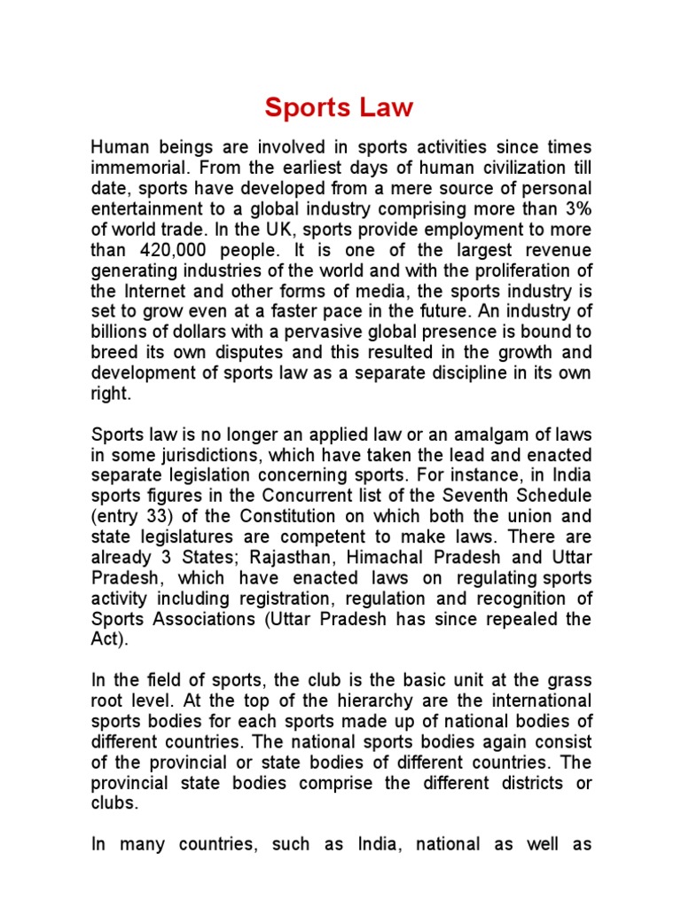 Sports Law | PDF | Sports | Supreme Courts