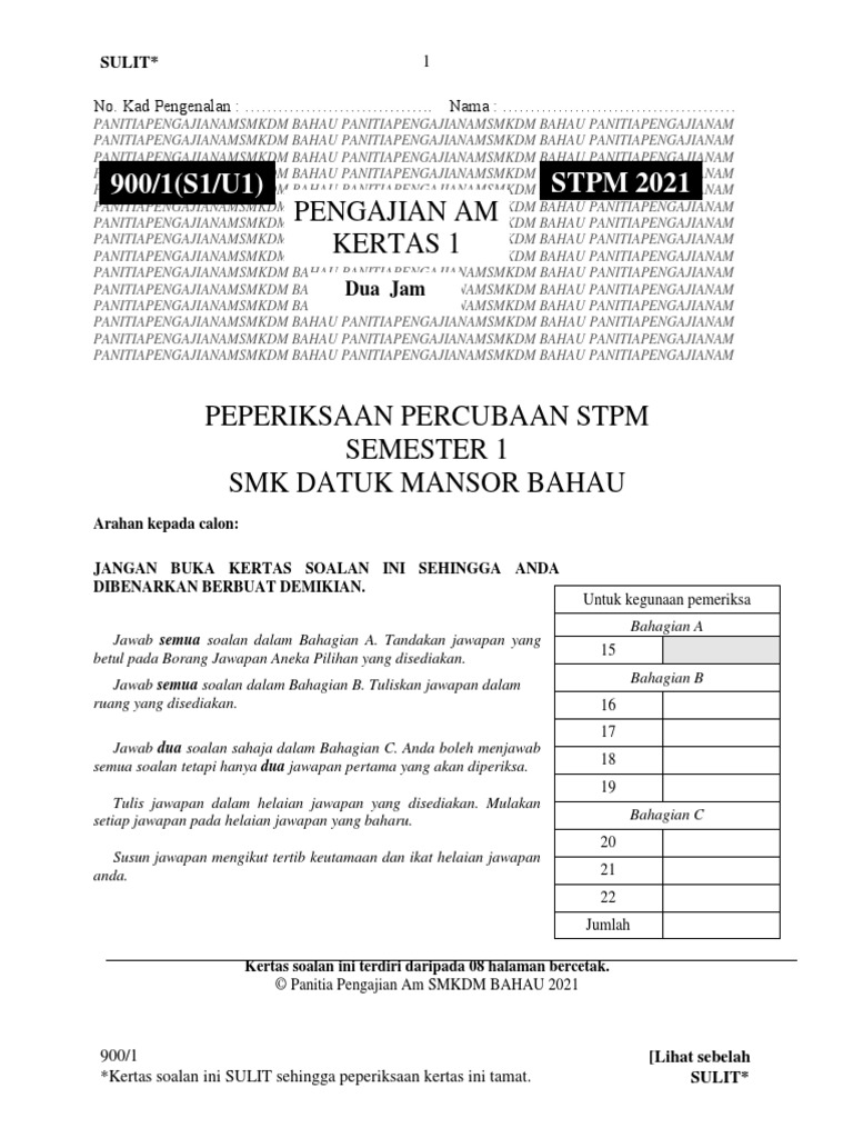 SMK Datuk Mansor 2021 | PDF