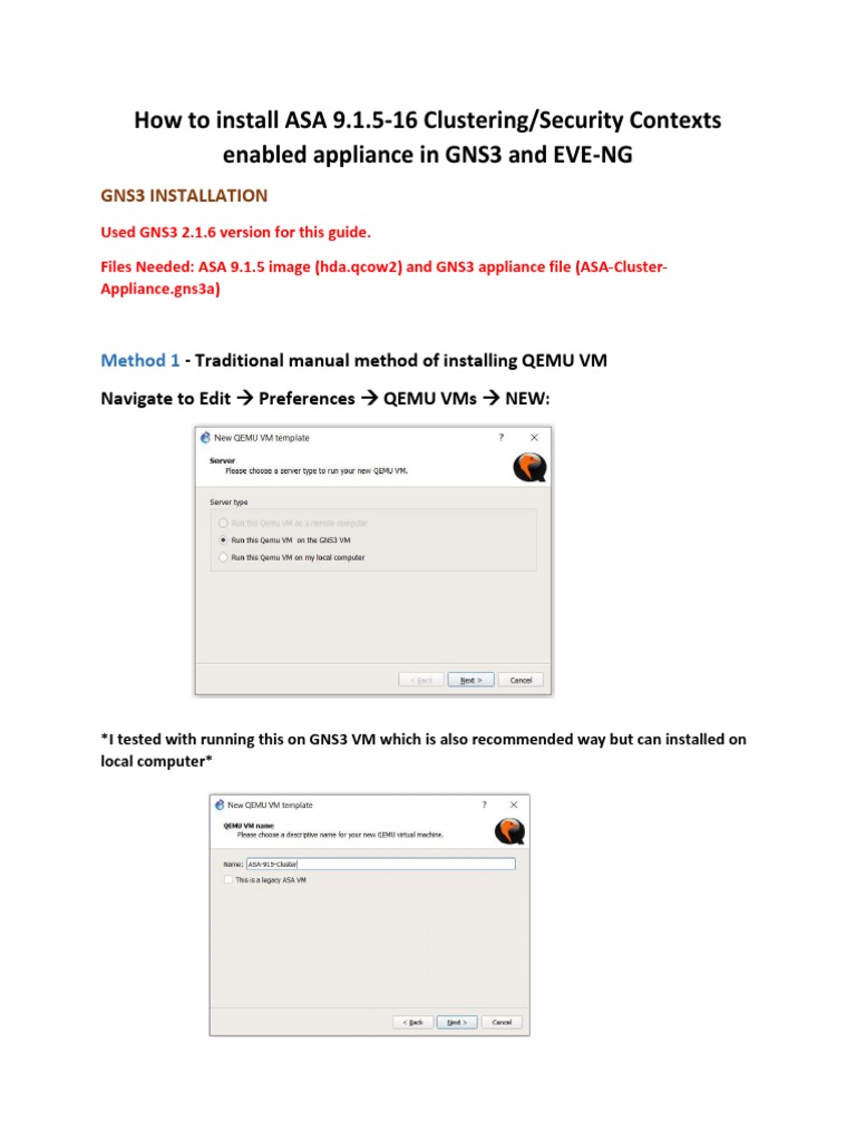 HOW To Install ASA 915 Cluster Security Contexts Activated | PDF