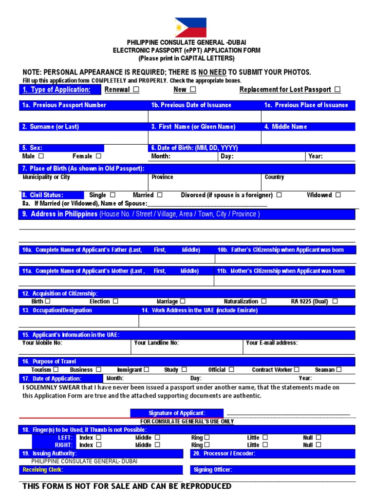 ePassport Form | Passport | Government And Personhood | Free 30-day ...