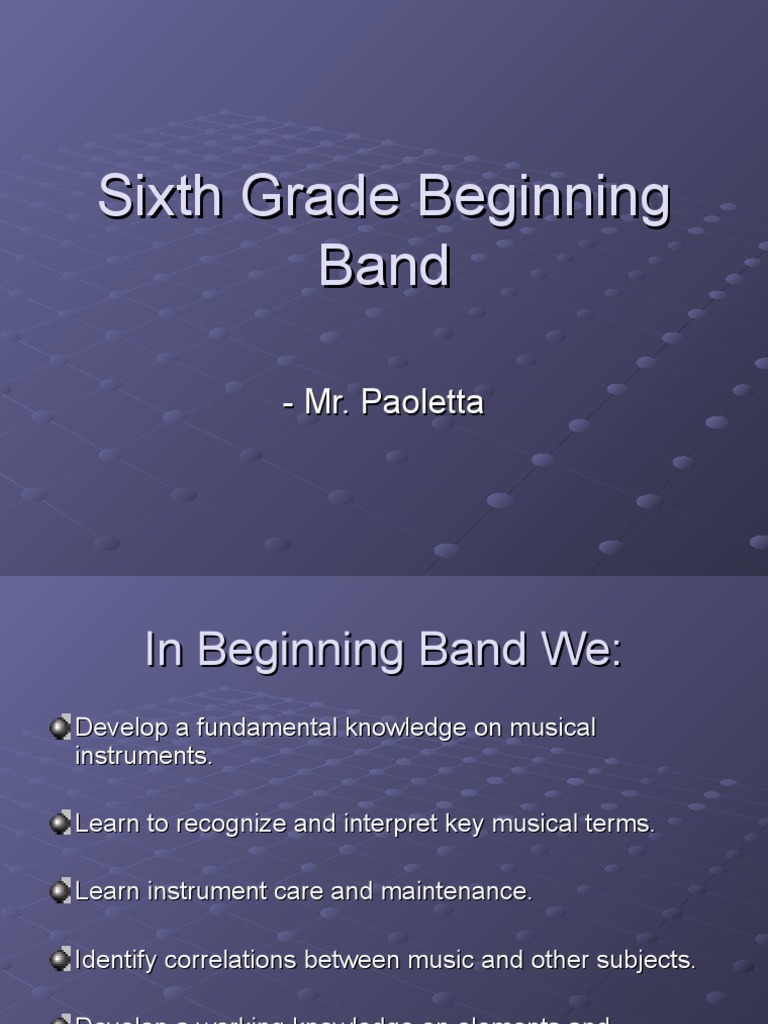 Sixth Grade Band and Music Curriculum | PDF