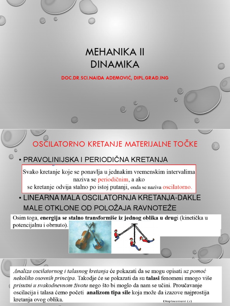 Mehanika II Dinamika Pred 2 | PDF