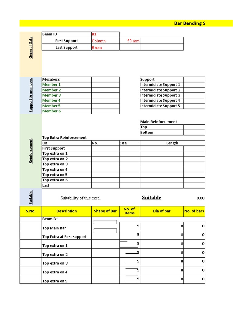 Bar Bending Schedule of Beam: Member 1 Member 2 Member 3 Member 4 ...