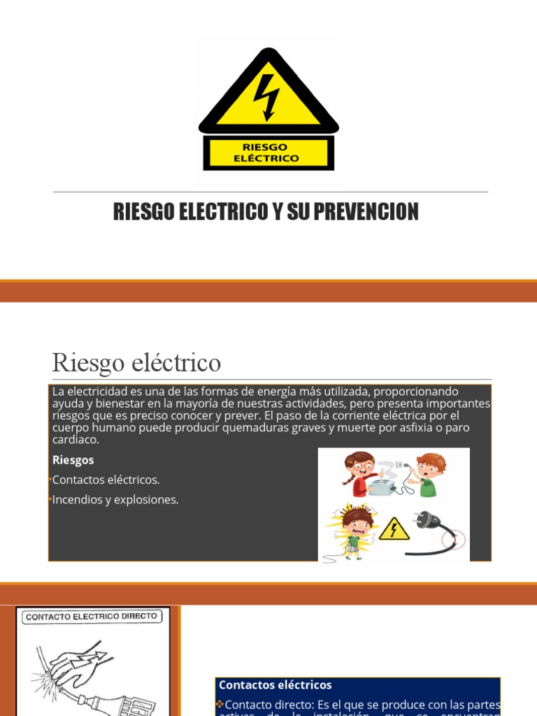 Riesgo Electrico Y Su Prevencion Pdf Ingenieria Eléctrica