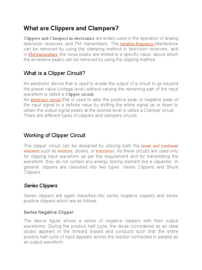 What Are Clippers and Clampers | PDF