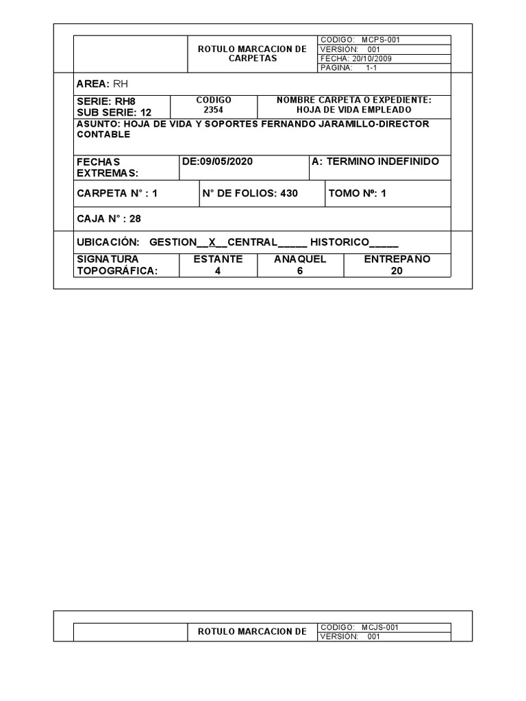 Rotulos (Carpetas y Cajas) | PDF