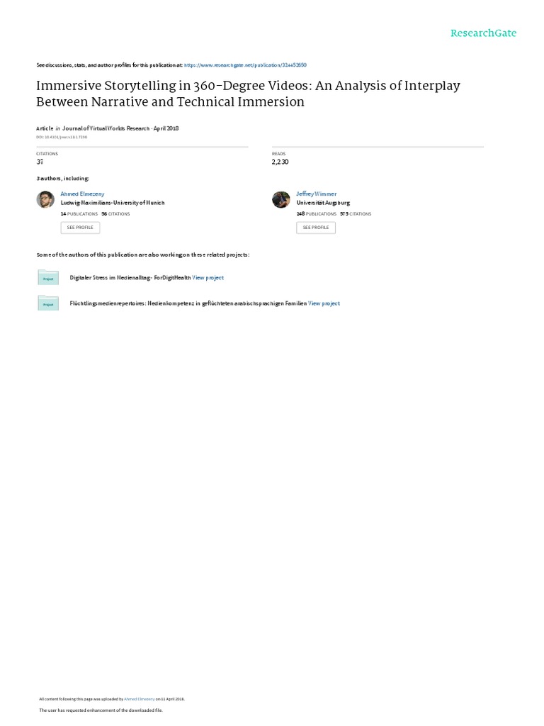 Immersive Storytelling in 360-Degree Videos: An Analysis of Interplay ...