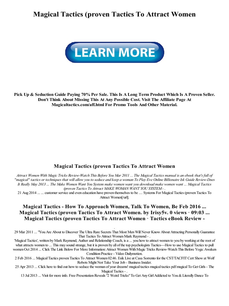 Magical Tactics Proven Tactics To Attract Women | PDF | Business