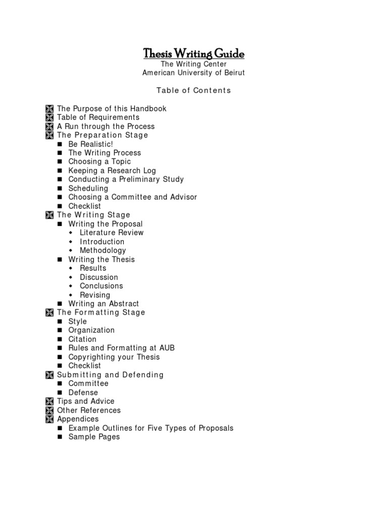 Thesis Writing Guide: The Preparation Stage | PDF | Thesis | Abstract ...