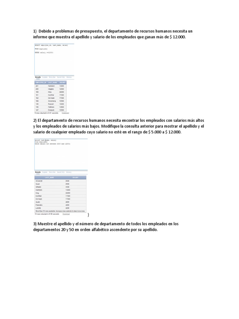 Consultas SQL para Análisis de Empleados | PDF