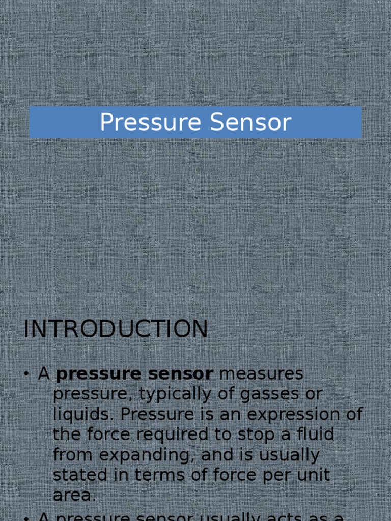 Pressure Sensor | PDF | Pressure Measurement | Sensor