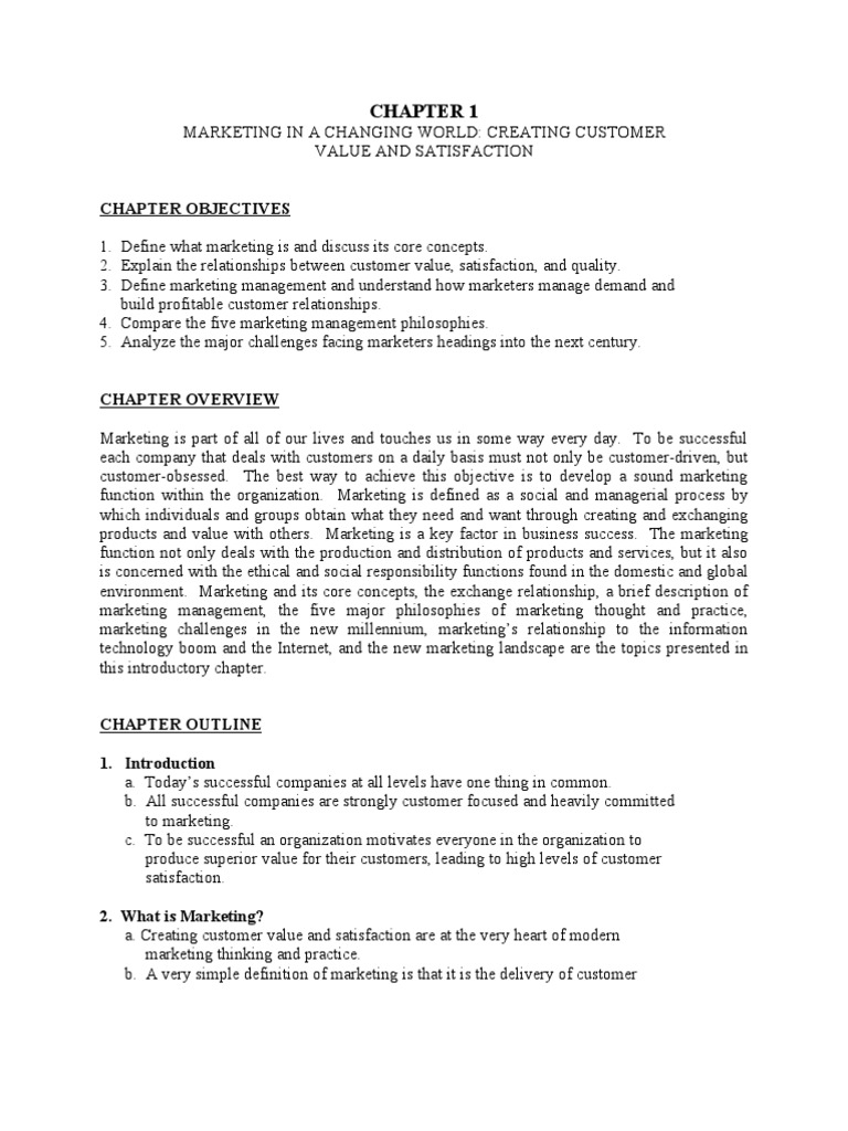 Chapter Objectives | PDF | Marketing | Market (Economics)