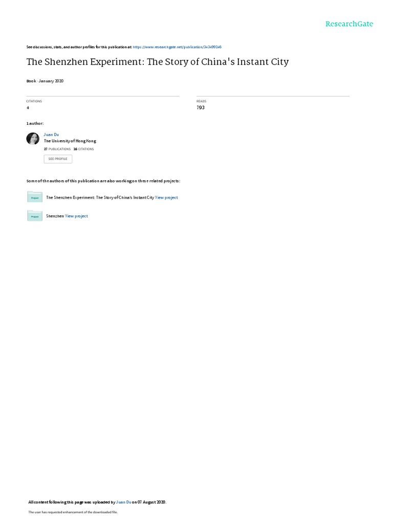 The Shenzhen Experiment: The Story of China's Instant City: January ...