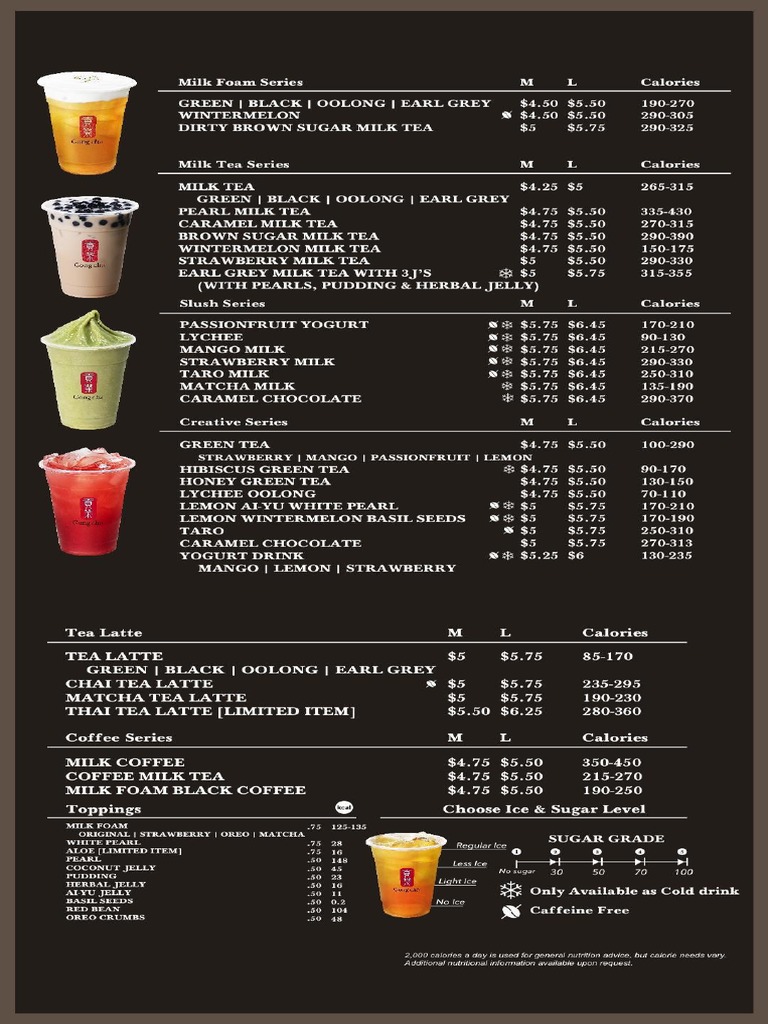Gong Cha Menu | PDF