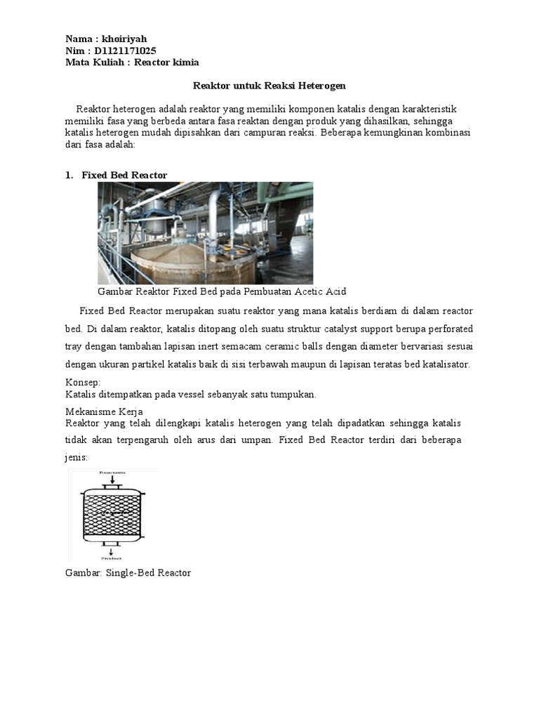 Tugas Reaktor Heterogen | PDF