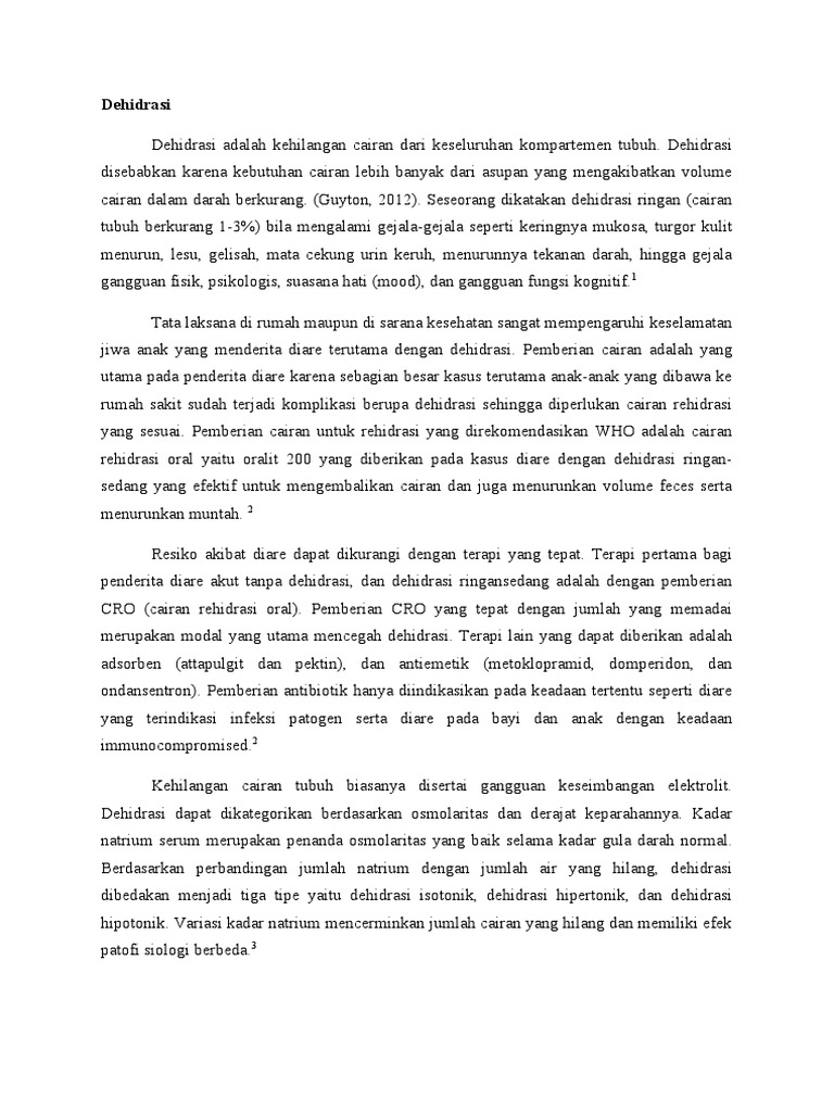 Tipe dan Penanganan Dehidrasi | PDF