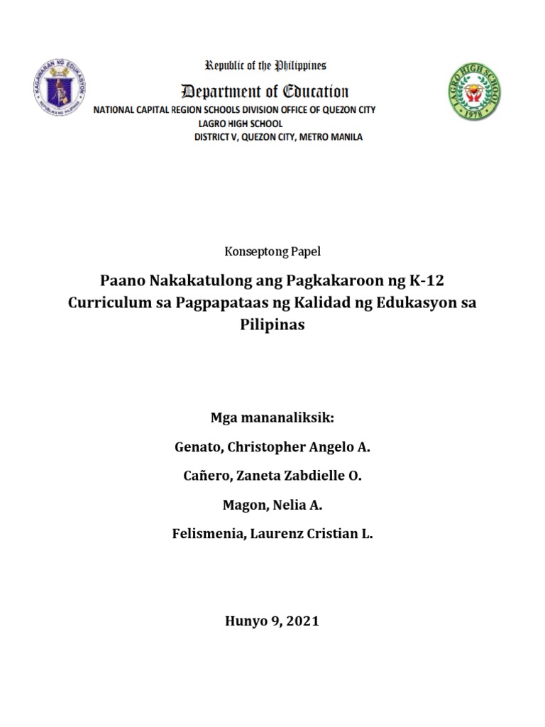 PAGPAG GROUP 5 Konseptong-Papel HUMSS-11 OCAMPO | PDF