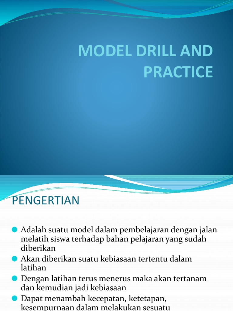 Bab 5. MODEL DRILL AND PRACTICE | PDF