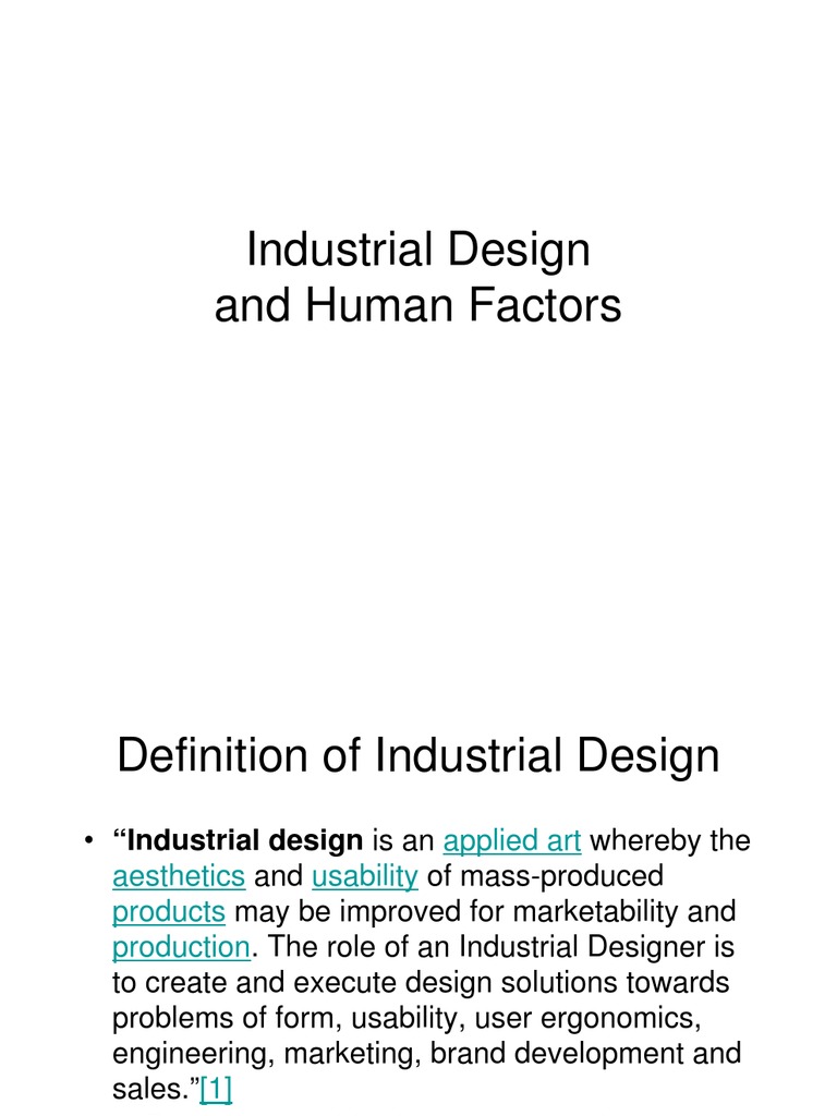 Industrial Design and Human Factors | PDF | Human Factors And ...