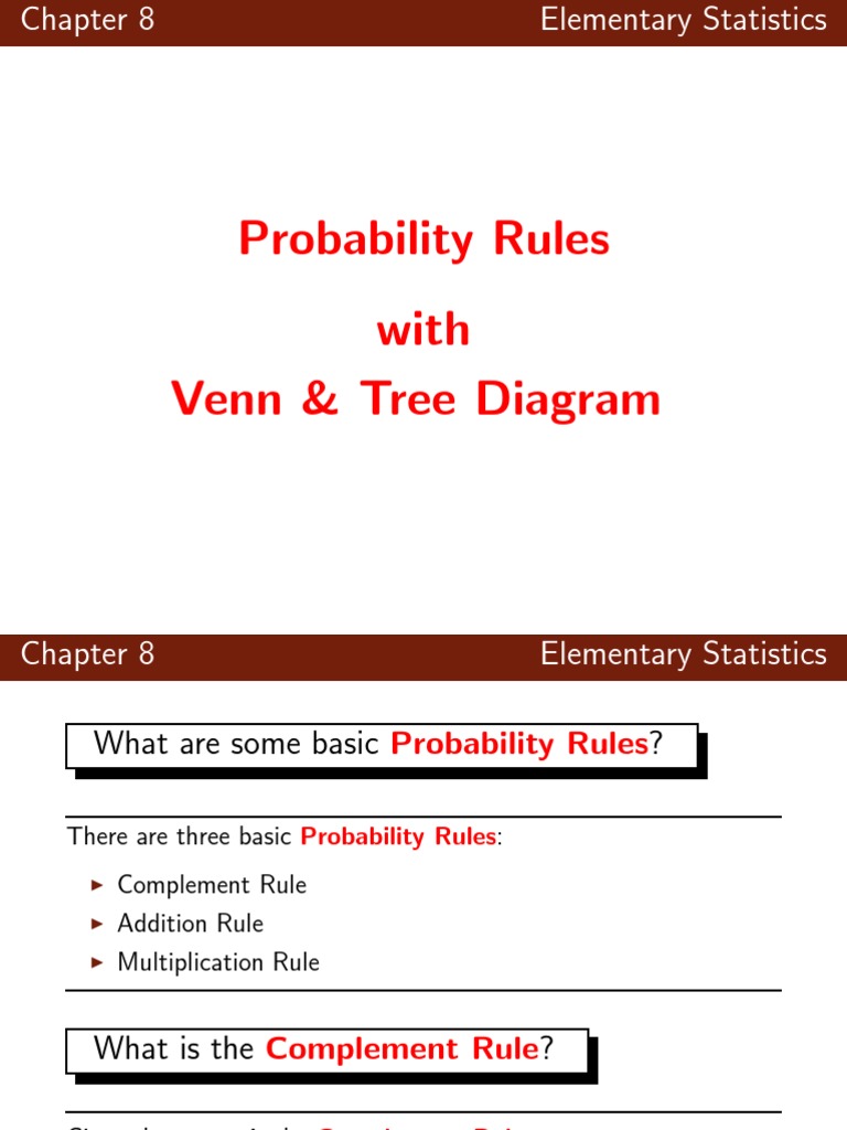 Probability Rules With Venn & Tree Diagram | PDF | Probability ...
