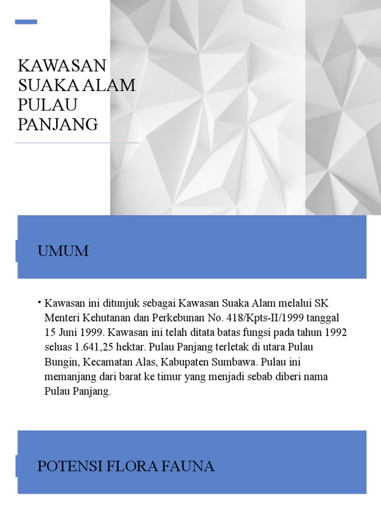 Kawasan Suaka Alam Pulau Panjang | PDF