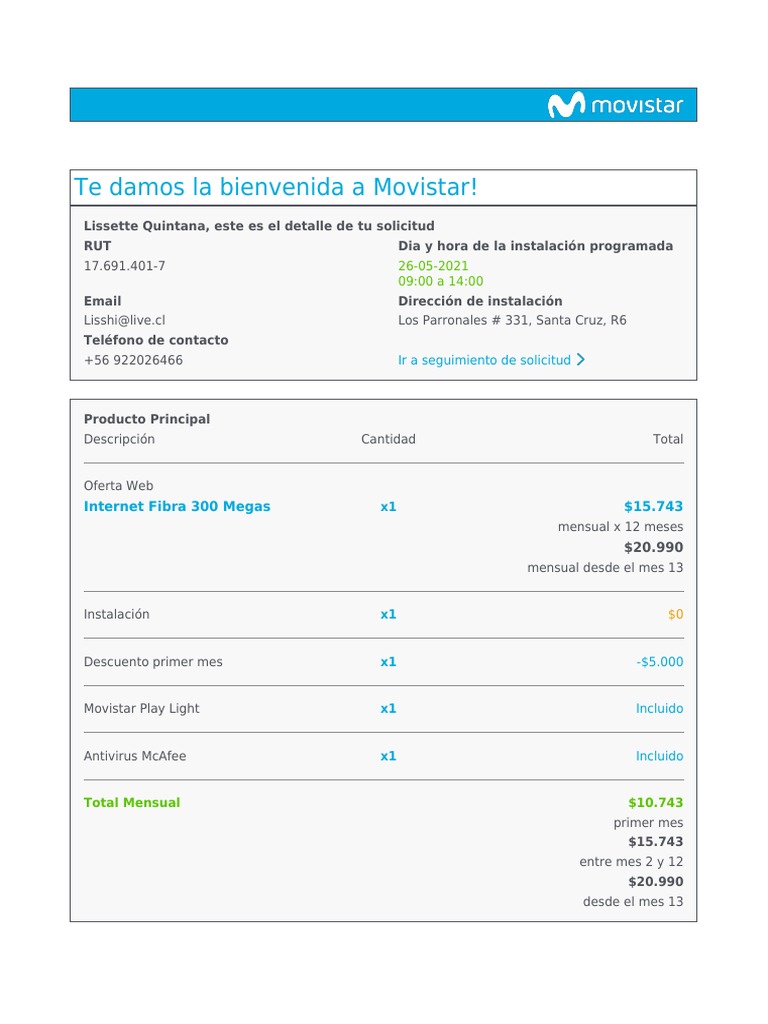 Contrato Movistar | PDF