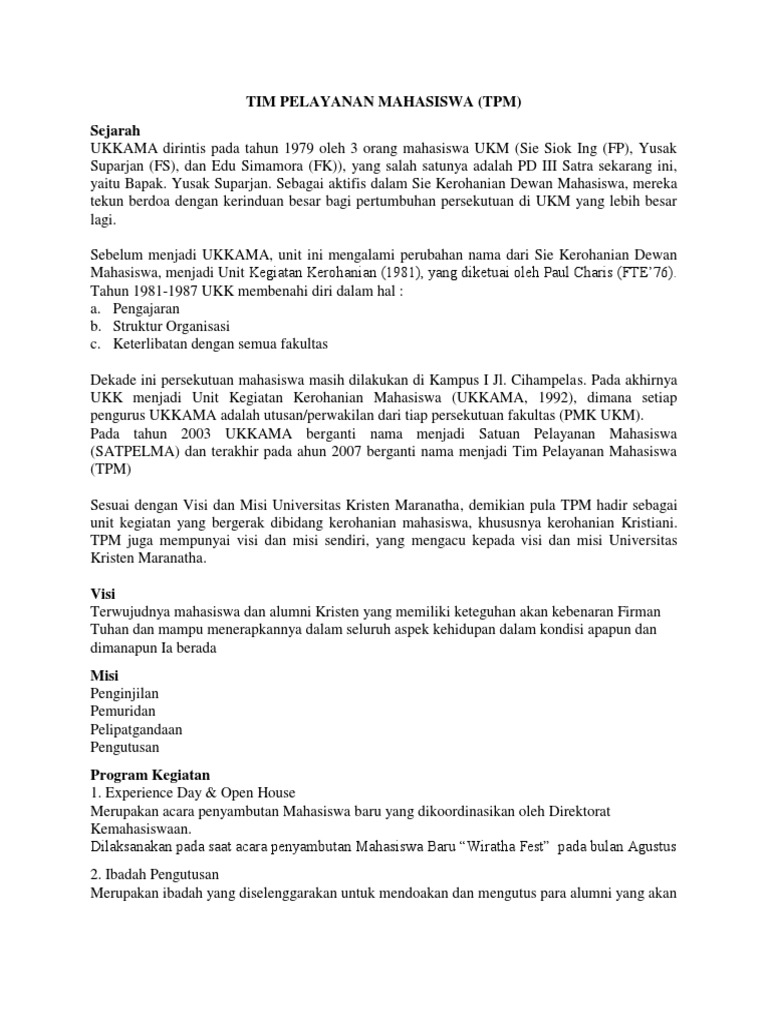 Profil TPM Dan PMK PDF | PDF