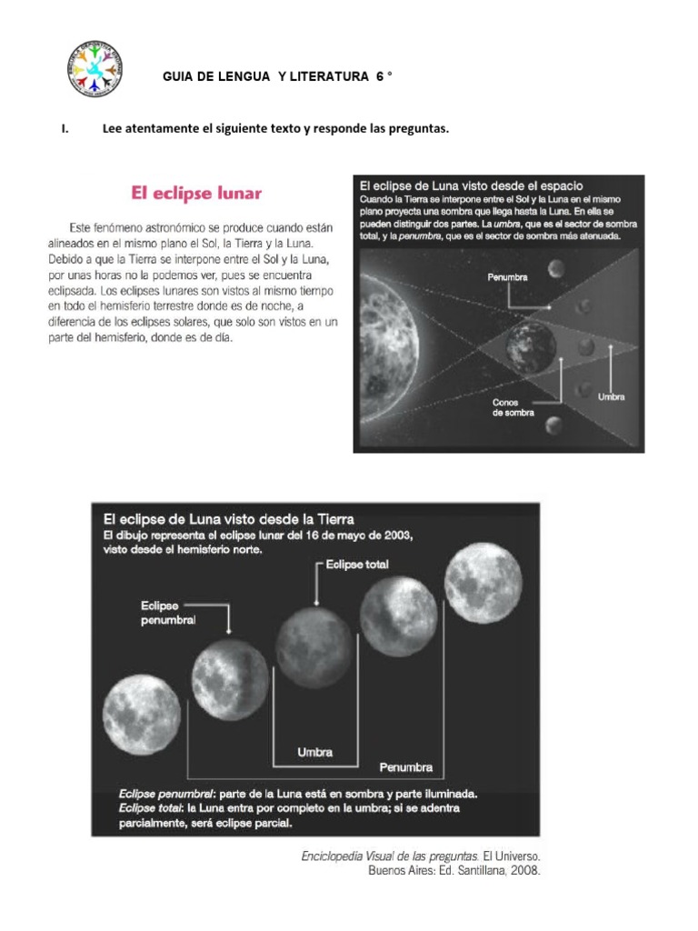 GUIA DE LENGUA Y LITERATURA 6 Eclipse | PDF | Ciencia y matemáticas