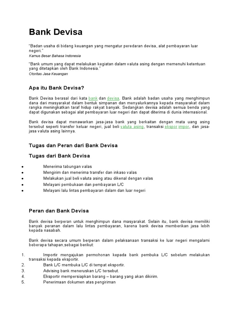 Bank Devisa | PDF