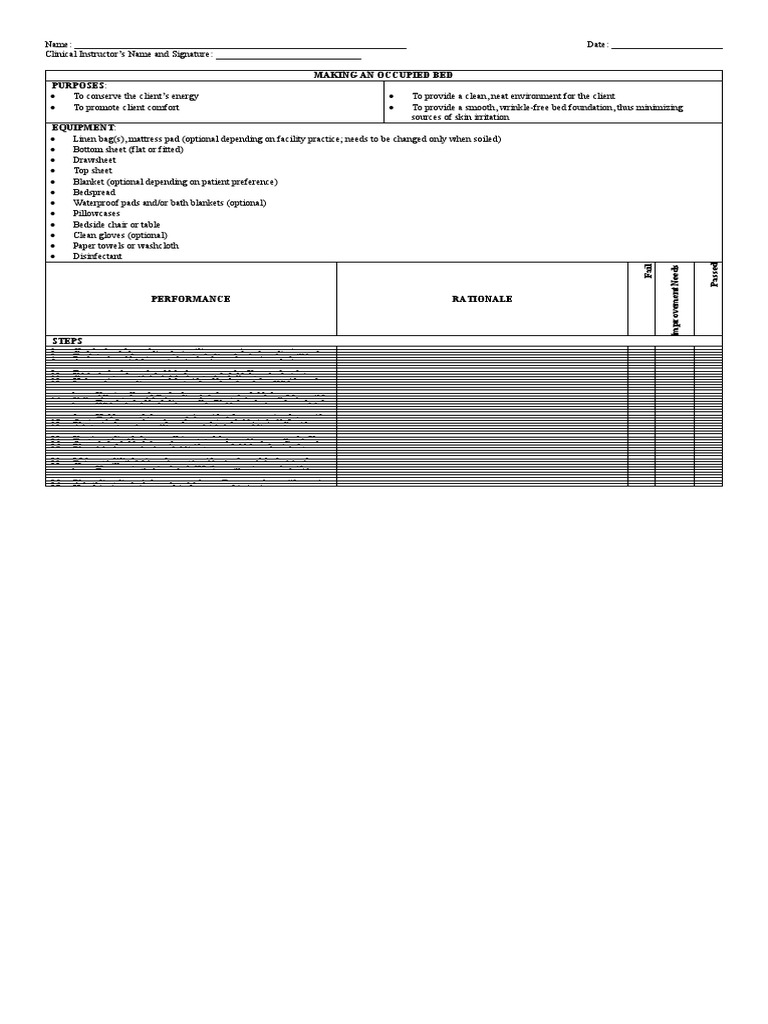 Make Occupied Bed Step-by-Step Guide | PDF | Bed | Bedding