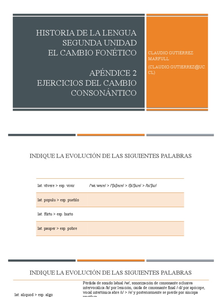 Evolución Fonética del Latín al Español | PDF | latín | Comunicación oral
