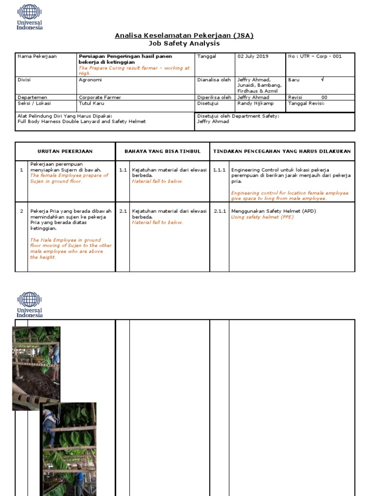 Contoh Pengisian JSA | PDF